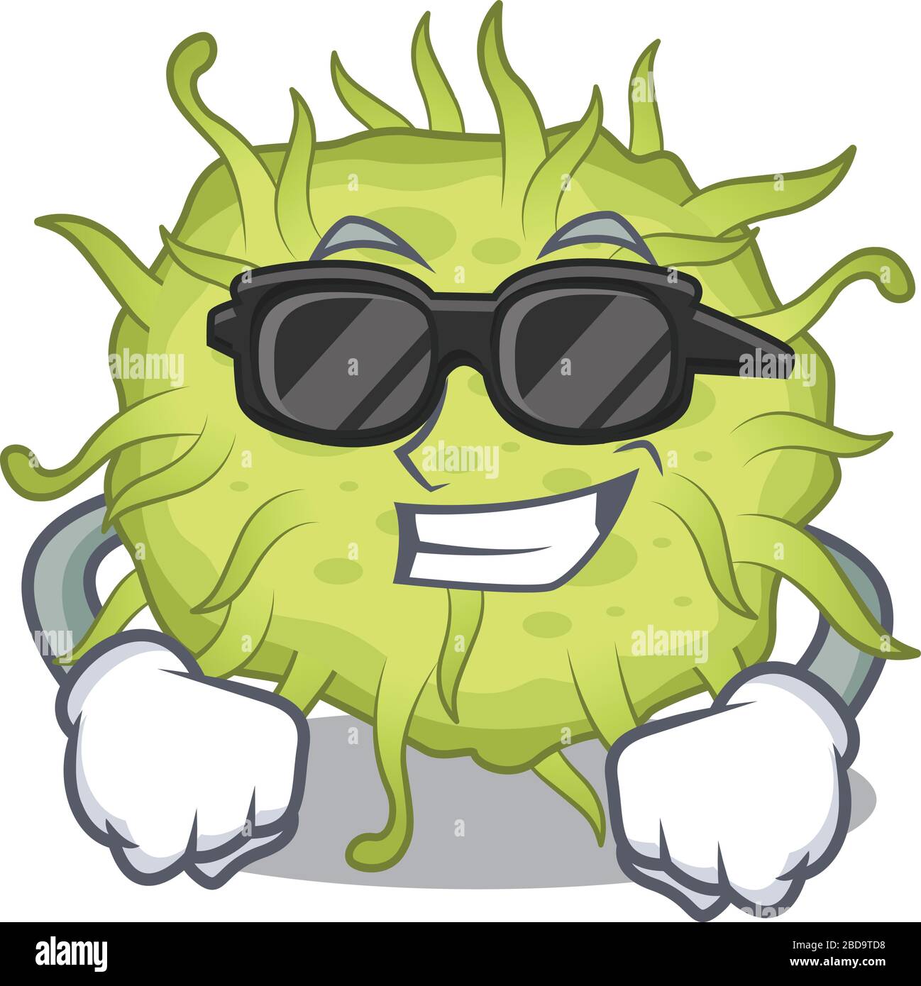 Cool bacteria coccus cartoon character wearing expensive black glasses ...