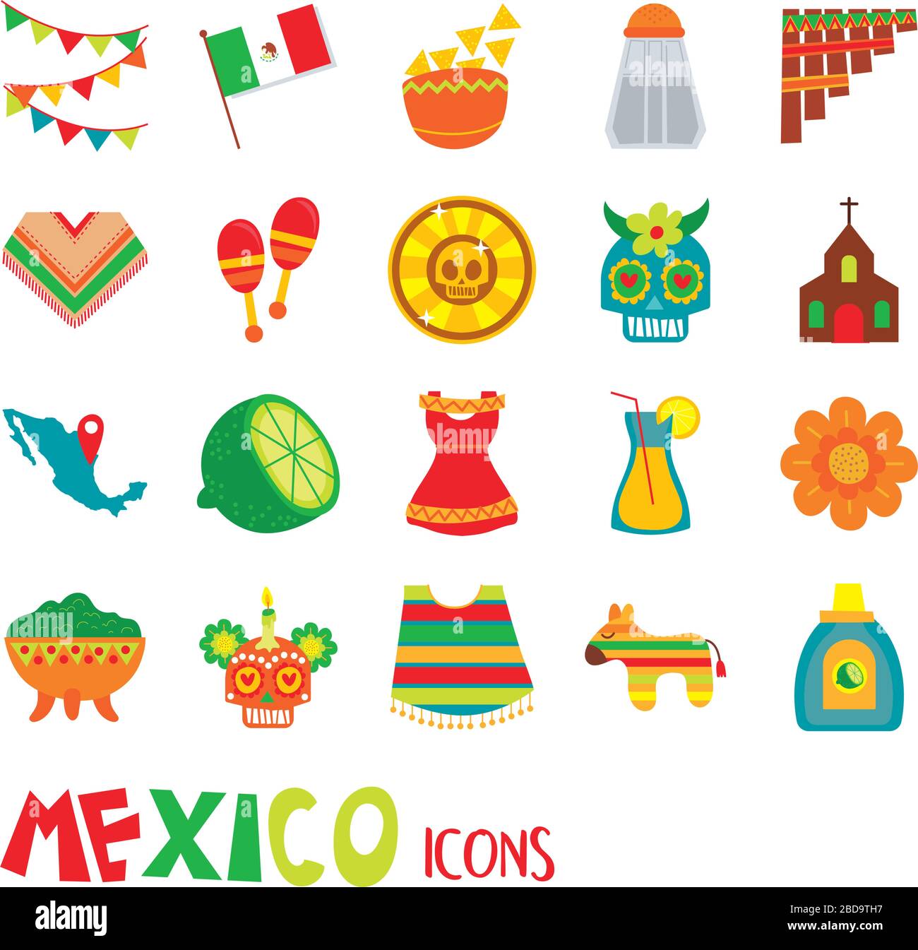 bundle of mexican culture set icons Stock Vector Image & Art - Alamy