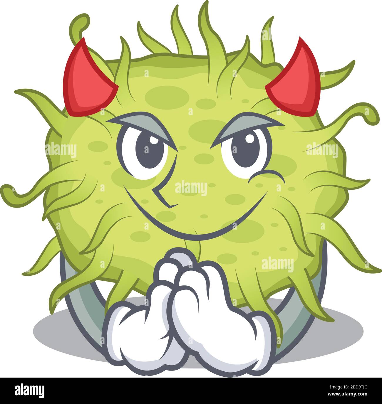 bacteria coccus dressed as devil cartoon character design style Stock ...