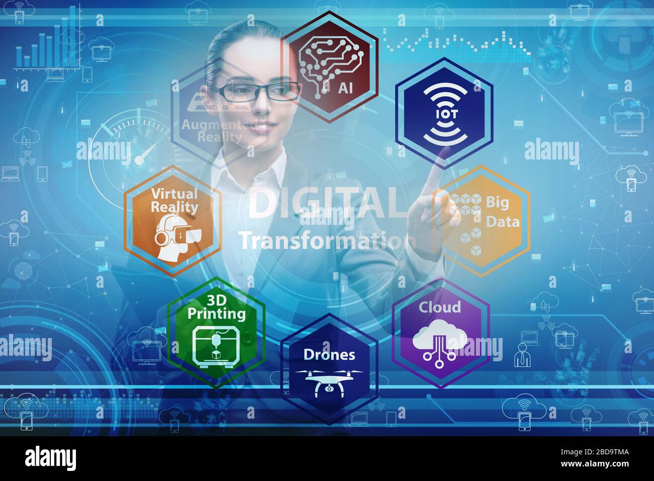 The digital transformation and digitalization technology concept Stock ...