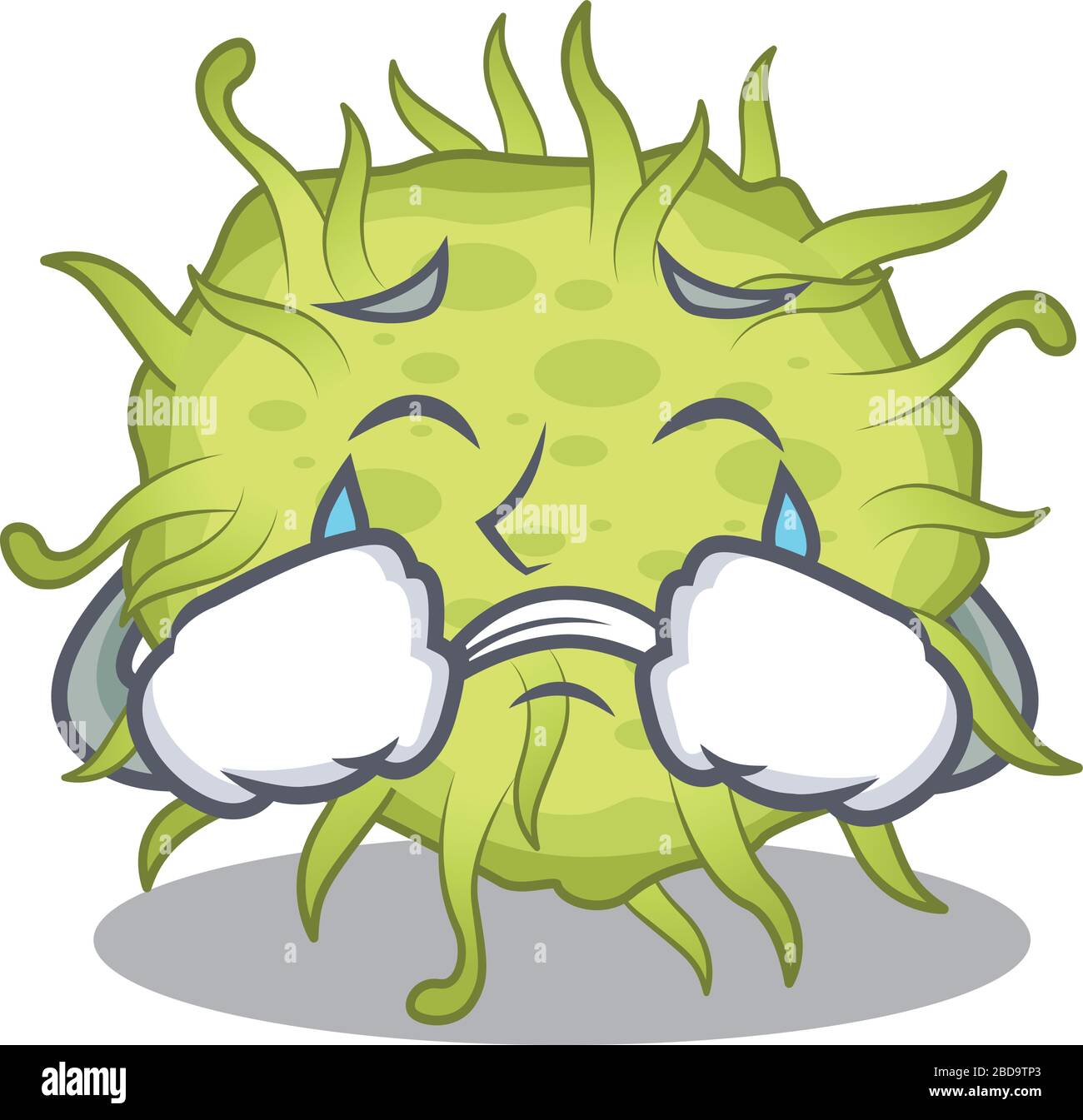 Cartoon character design of bacteria coccus with a crying face Stock ...