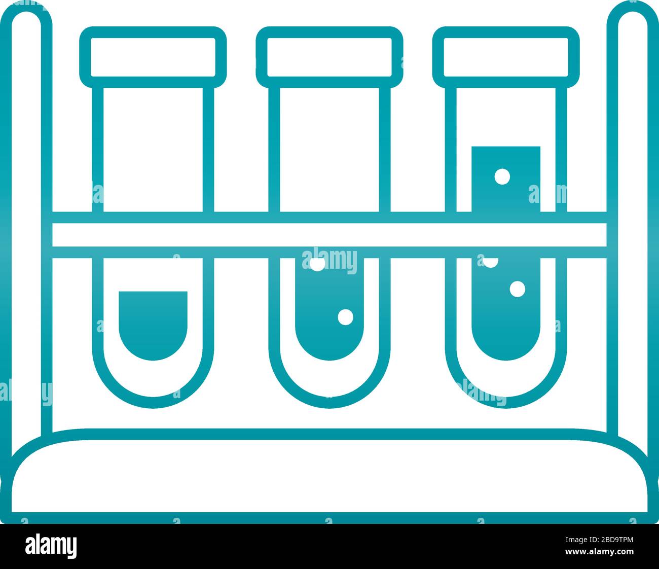 test tubes on stand icon over white background, gradient style, vector ...