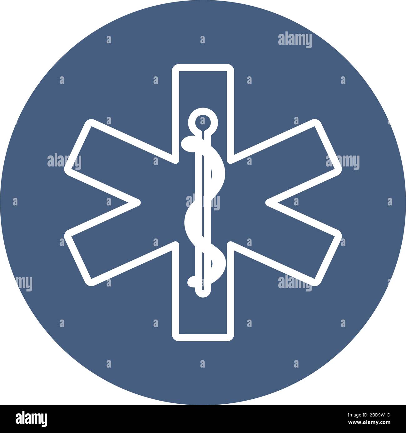 medical emergency symbol icon over white background, block style ...
