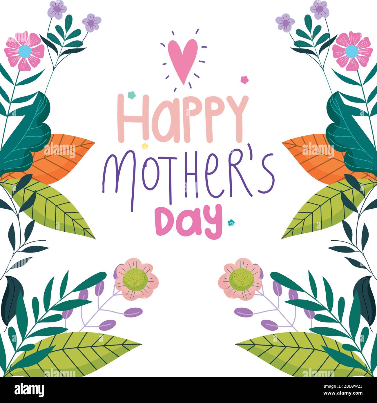 happy mothers day, inscription flowers foliage nature celebration ...