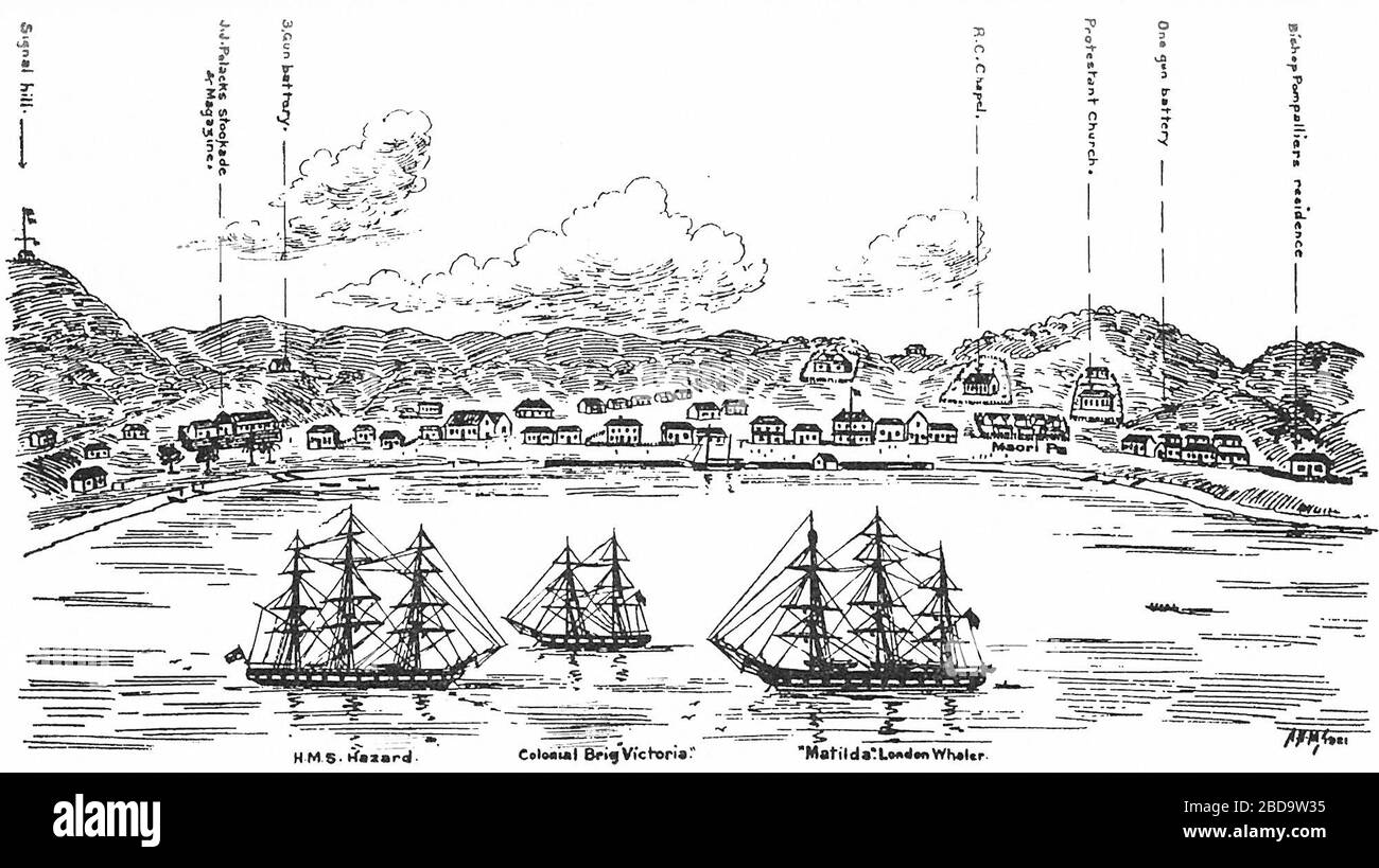 Sketch made from a drawing by Captain Clayton of a peaceful day on 10th ...