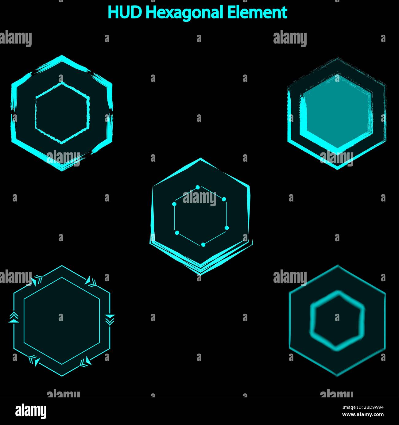 Set of hud hexagon elements,Futuristic Sci Fi Modern User Interface Set ...