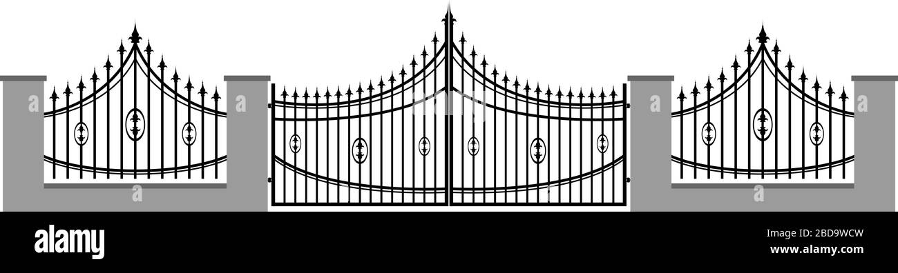 Spooky cemetery/ Halloween gate - isolated on white background Stock ...