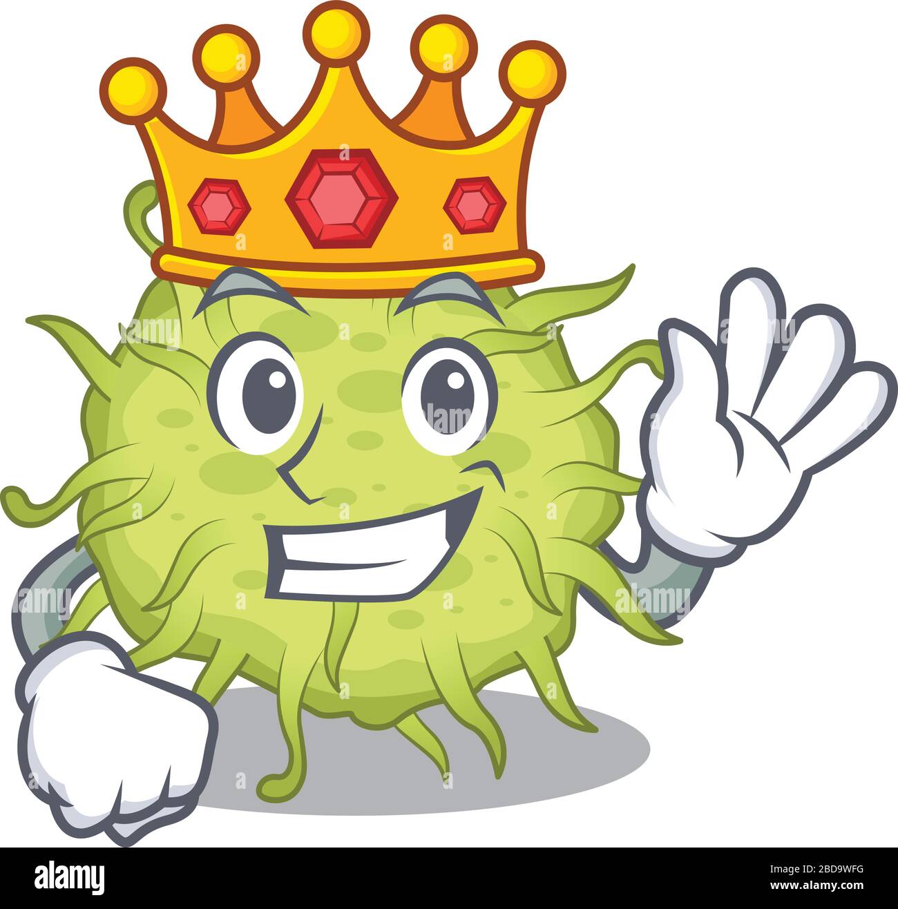 A Wise King of bacteria coccus mascot design style Stock Vector Image ...