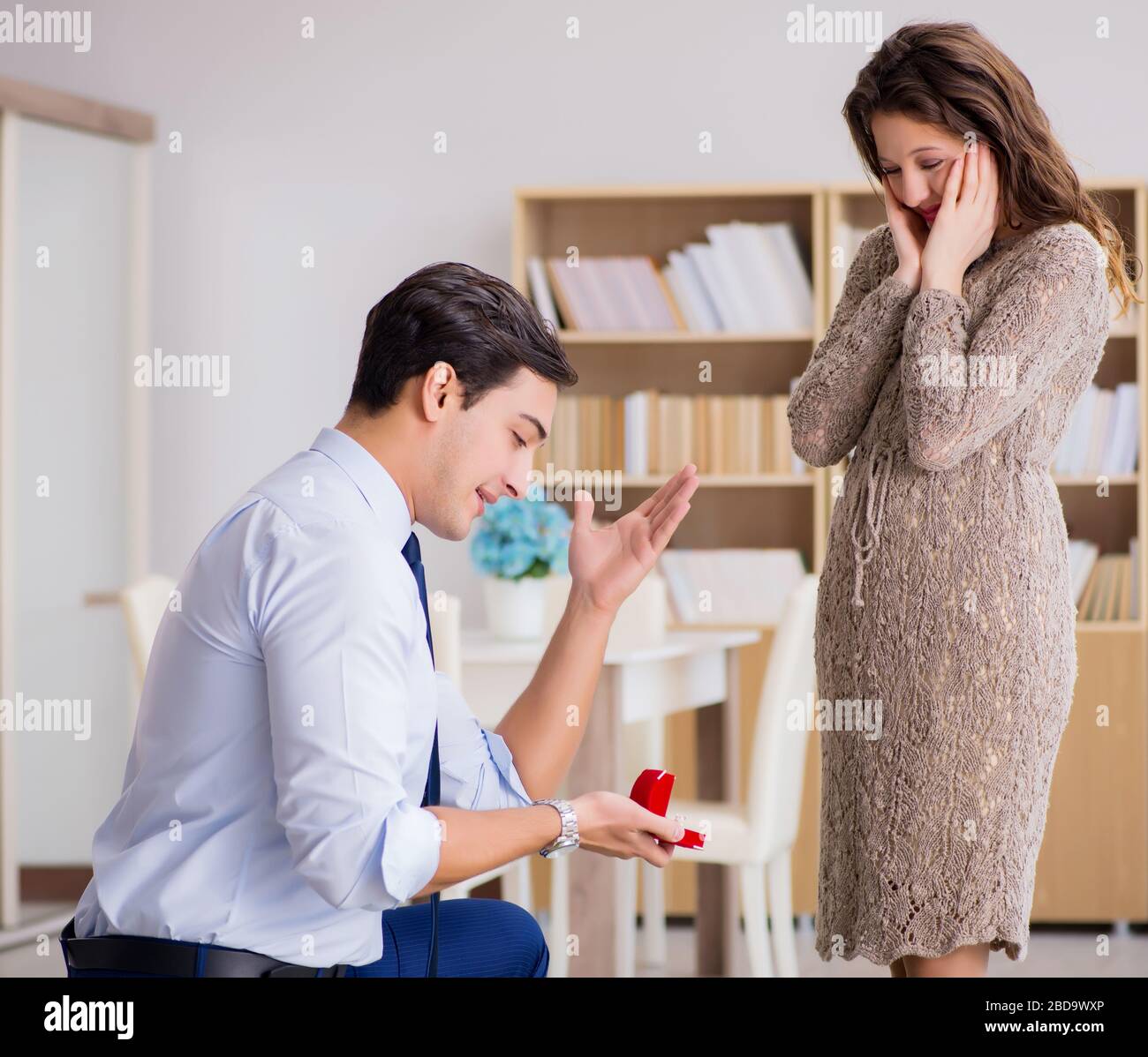 The romantic concept with man making marriage proposal Stock Photo - Alamy