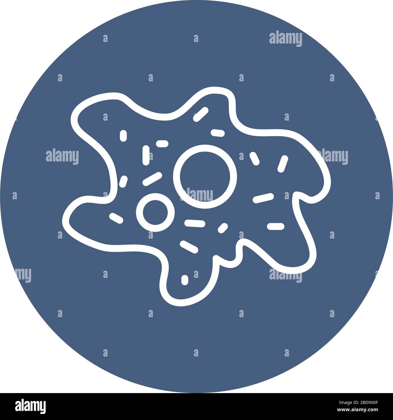biology cell icon over white background, block style, vector ...