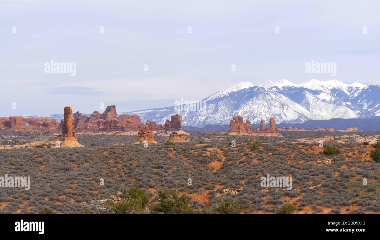 Arches National Park in Utah - famous landmark Stock Photo - Alamy