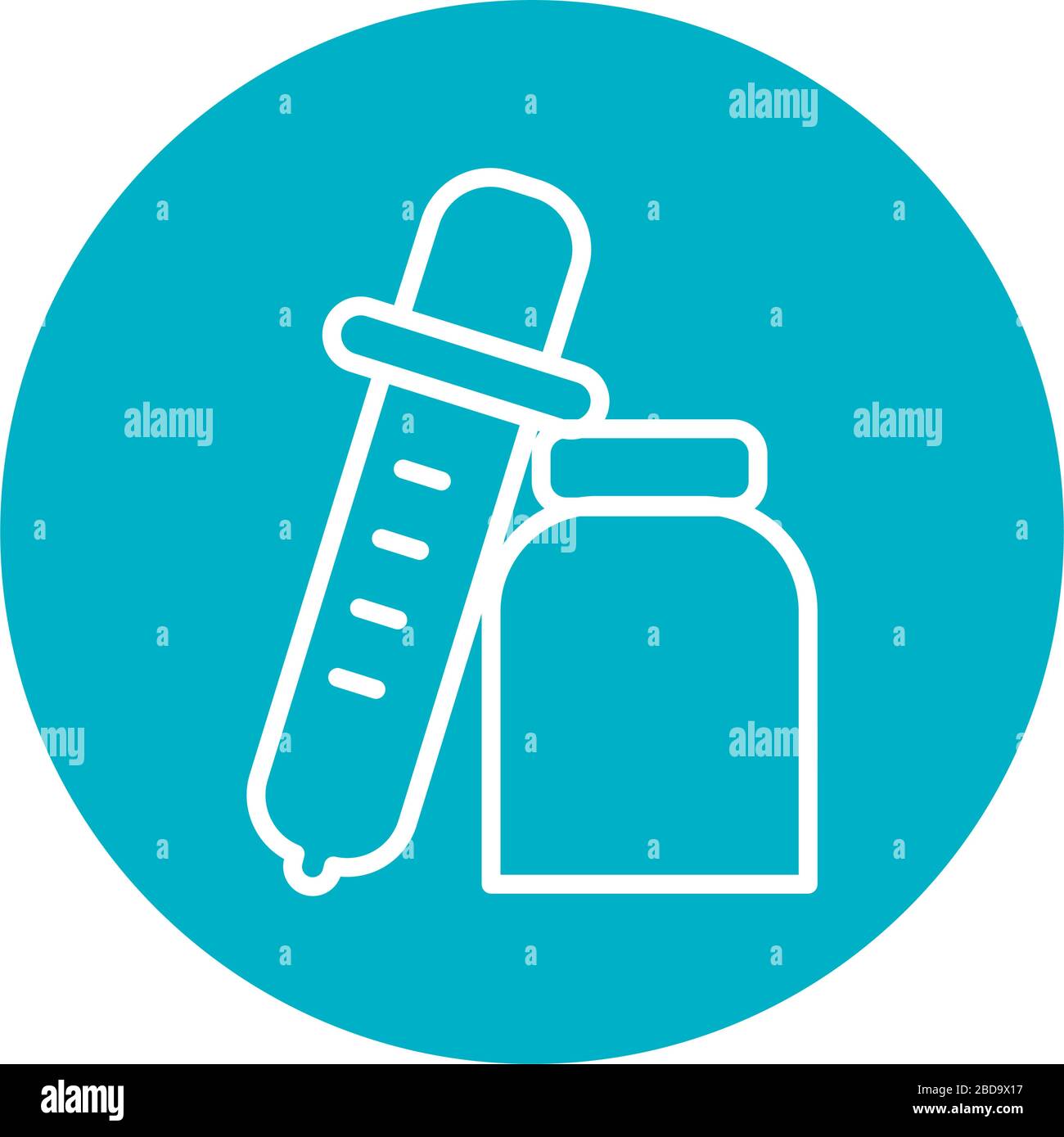dropper and test bottle icon over white background, line style, vector ...