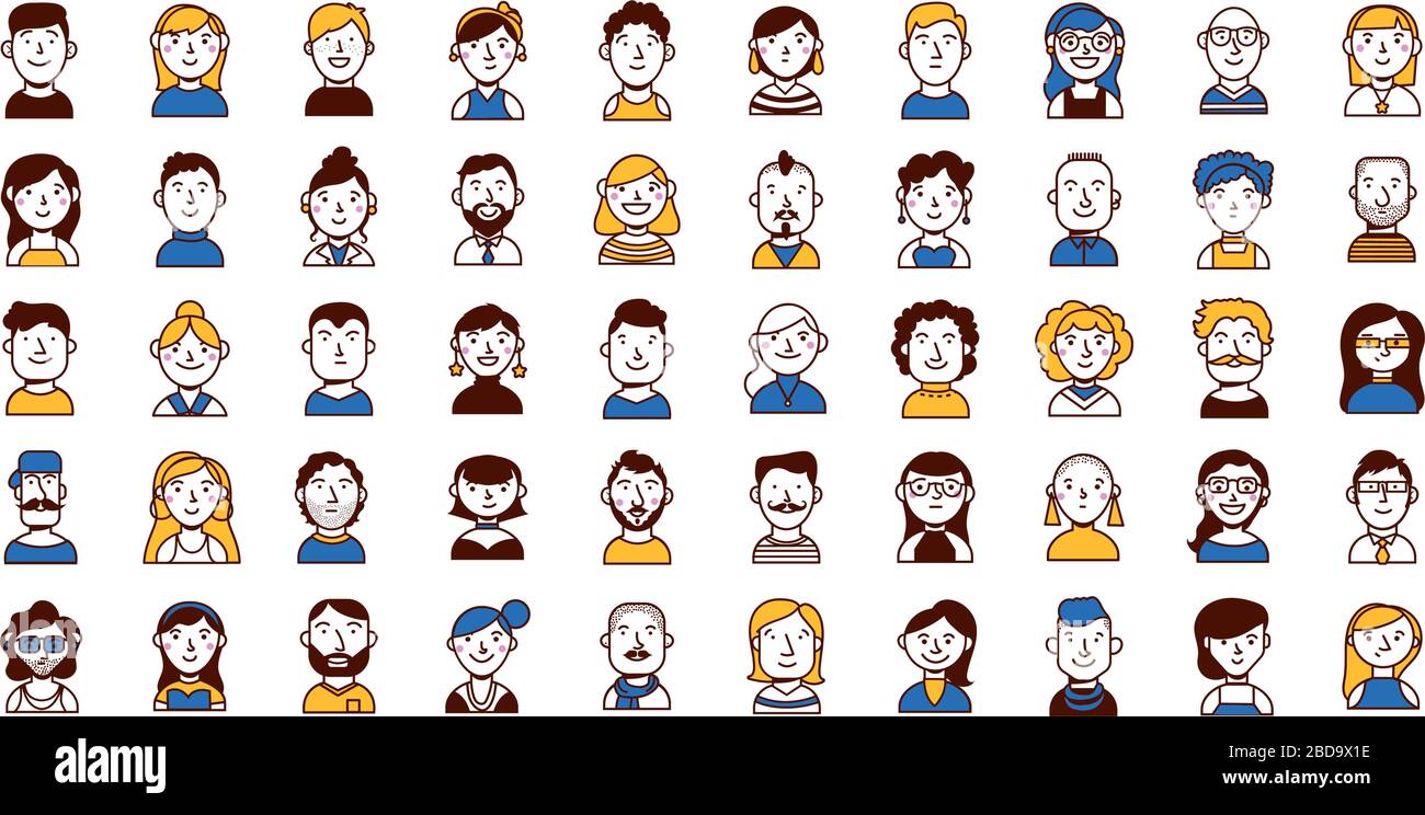 bundle of people group characters Stock Vector Image & Art - Alamy