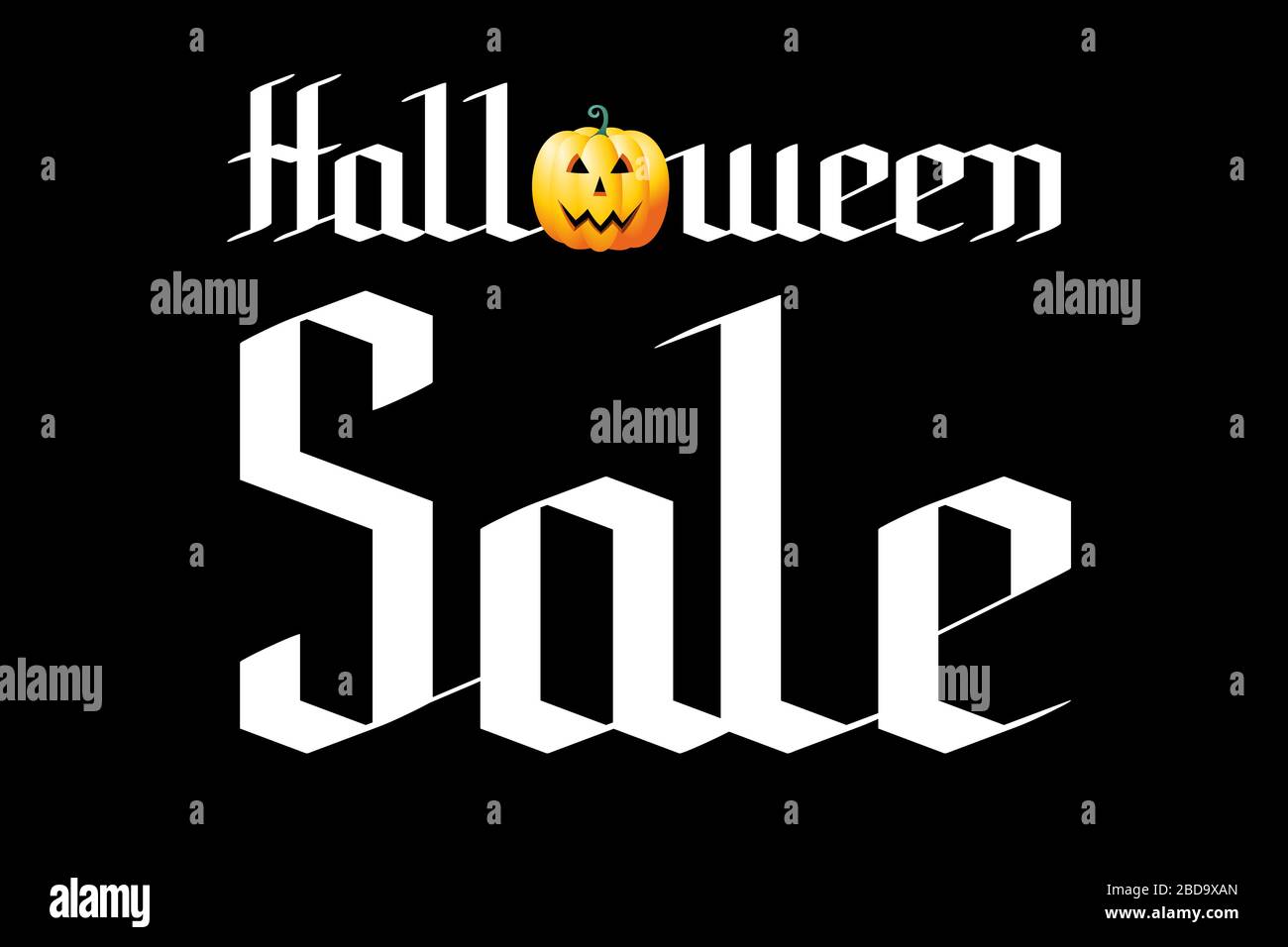 Halloween sale - typography - gothic font Stock Photo - Alamy