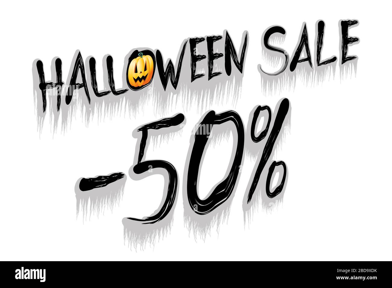 Halloween sale -50% illustration - on white background Stock Photo - Alamy