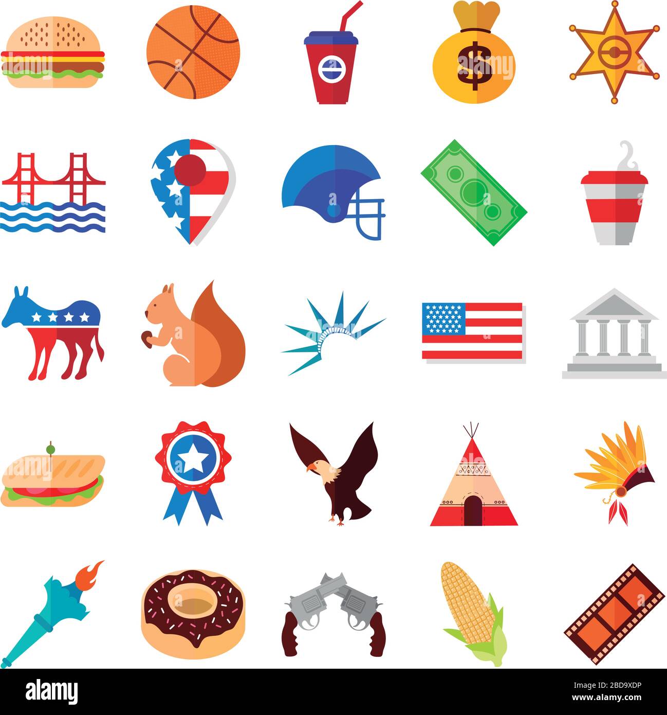 American flags bundle Stock Vector Images - Alamy