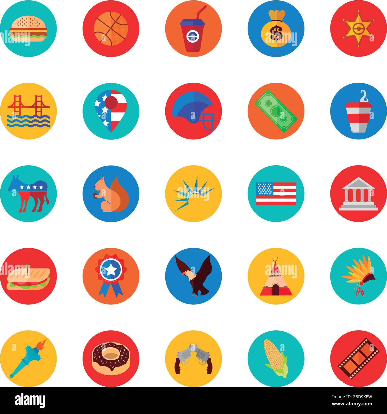 bundle of usa set icons Stock Vector Image & Art - Alamy