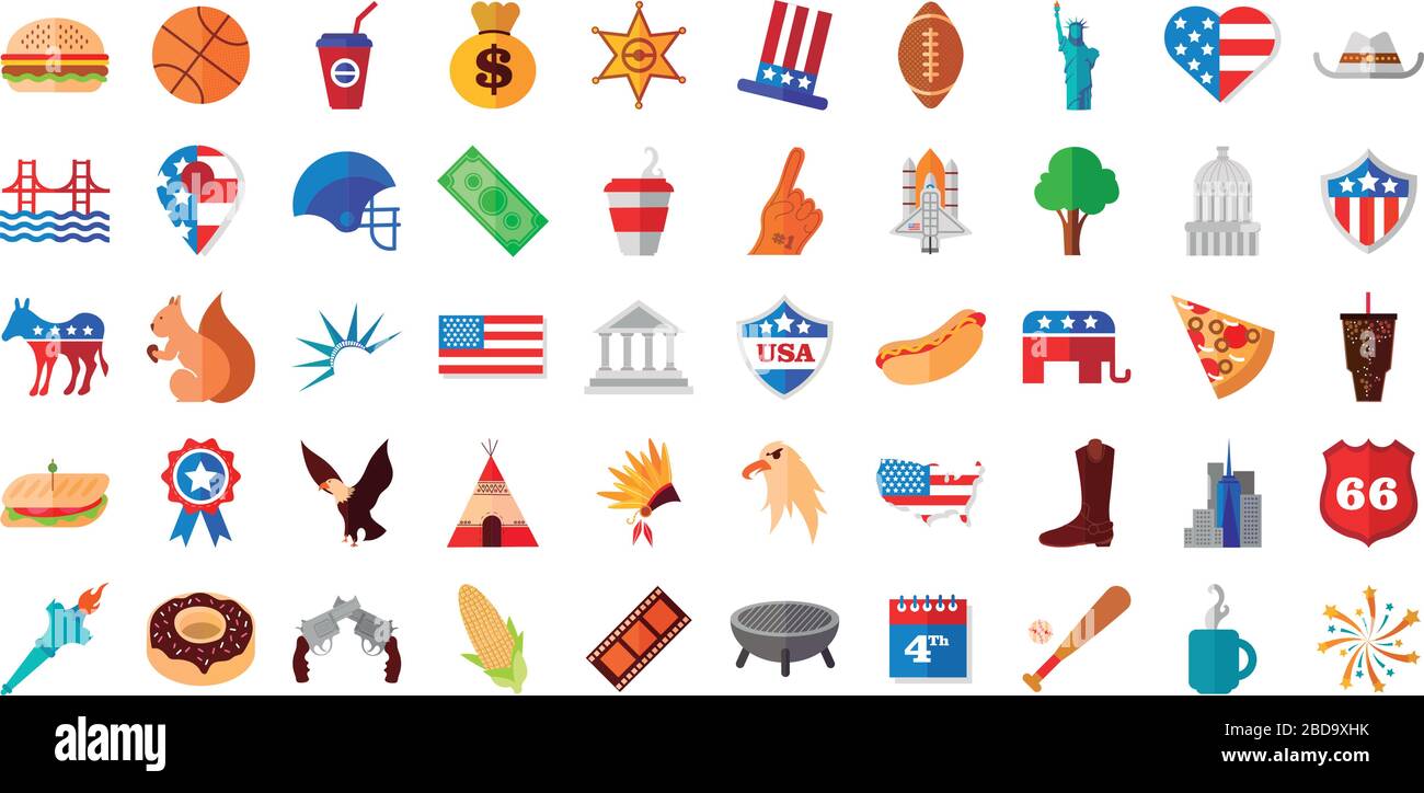 American flags bundle Stock Vector Images - Alamy