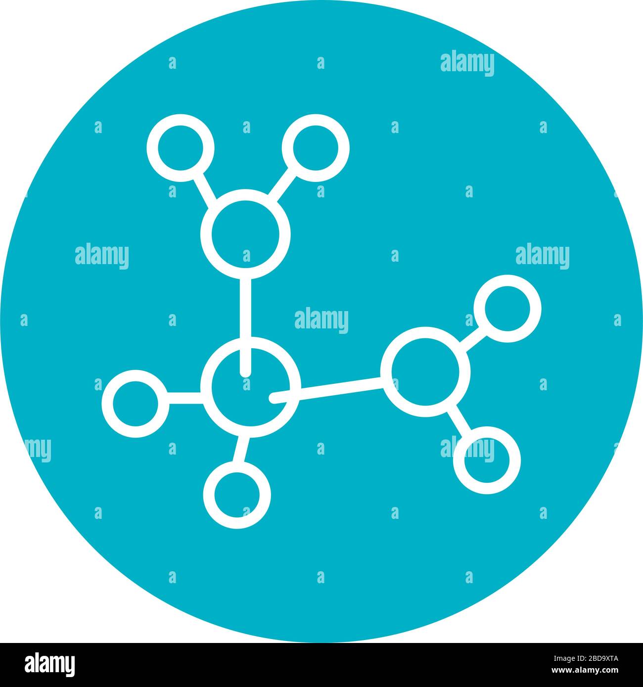 molecules chain icon over white background, block style, vector ...