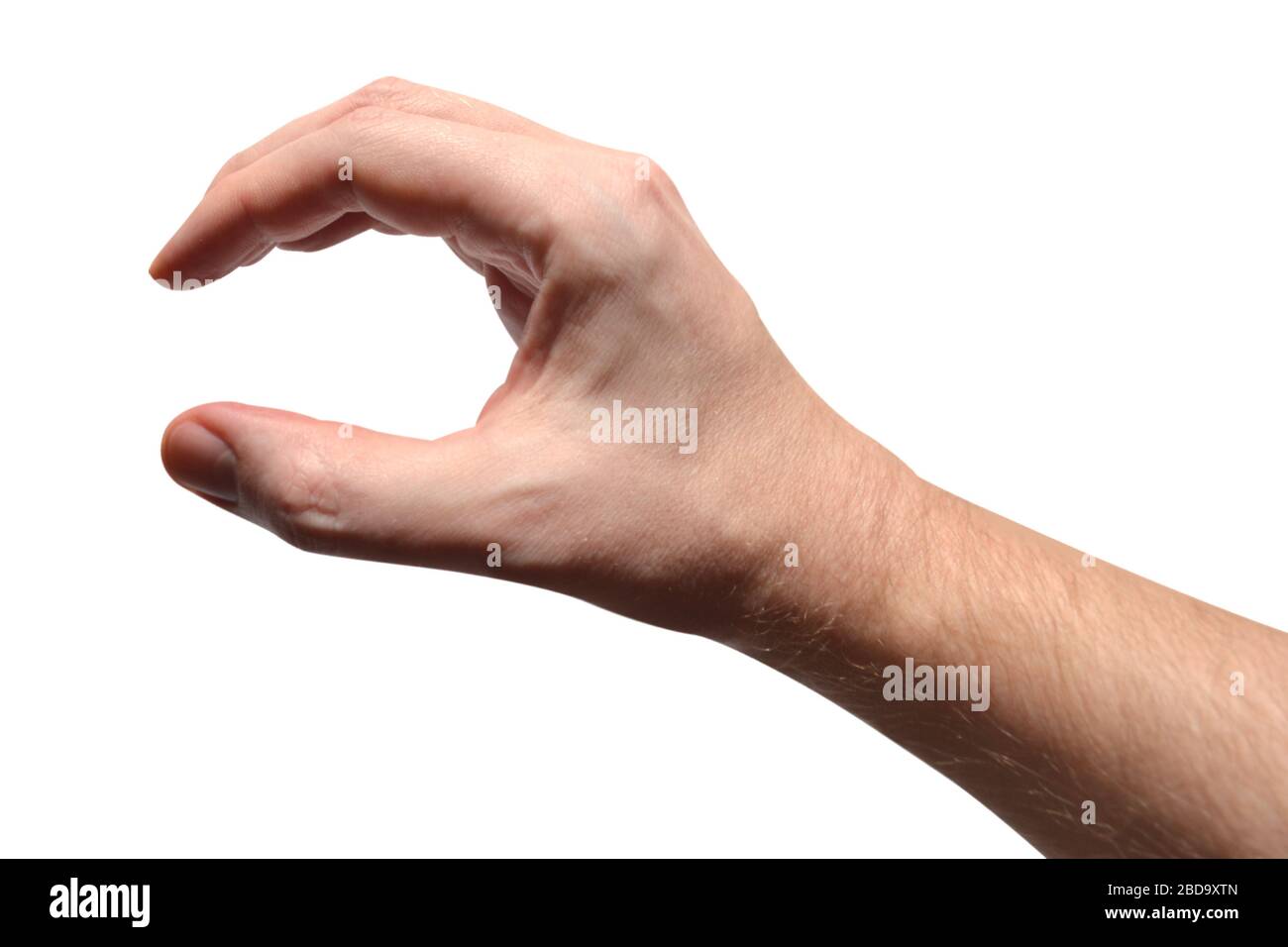 Hand gesture, white background Stock Photo - Alamy