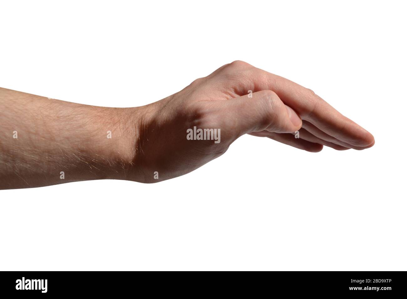 Hand gesture, white background Stock Photo - Alamy