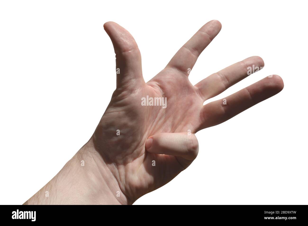 Hand gesture, white background Stock Photo - Alamy