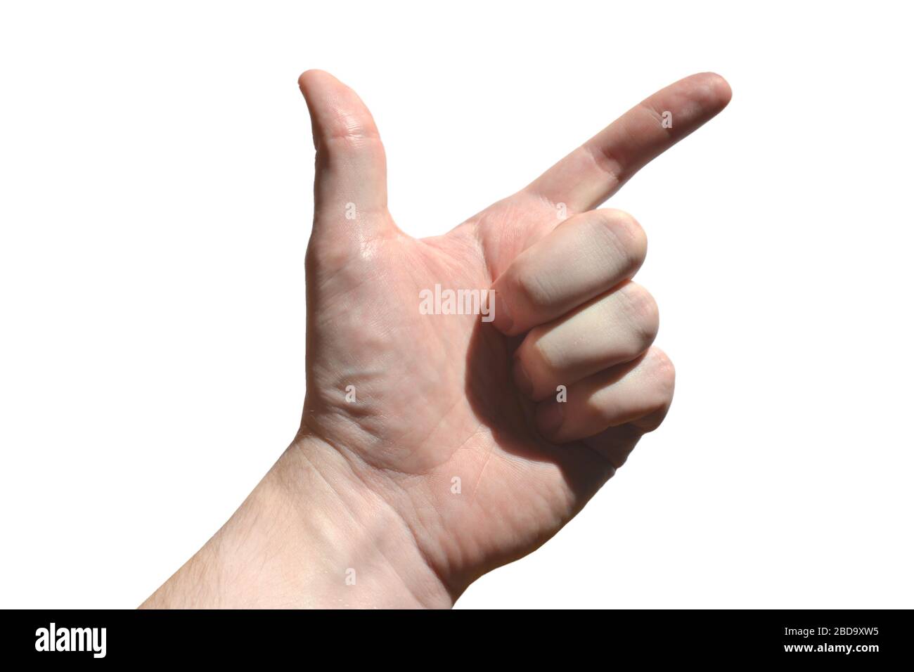 Hand gesture, white background Stock Photo - Alamy