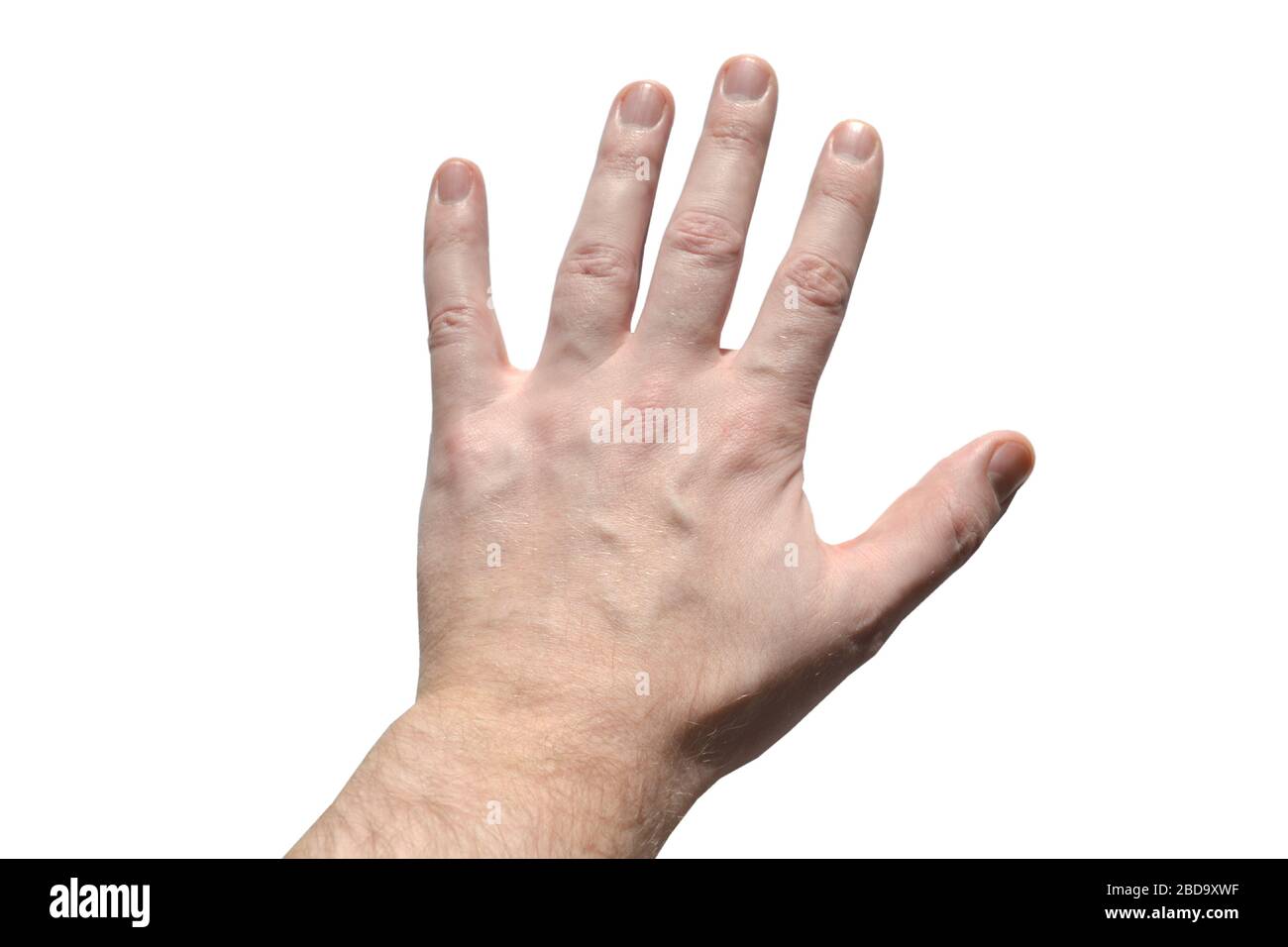 Hand gesture, white background Stock Photo - Alamy