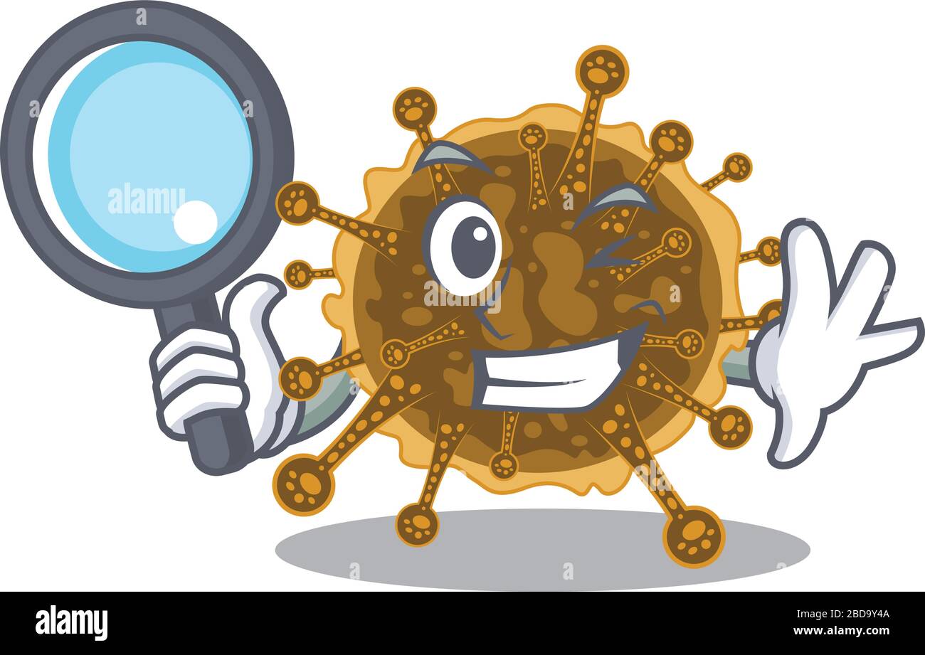 Smart Detective of negarnaviricota mascot design style with tools Stock ...