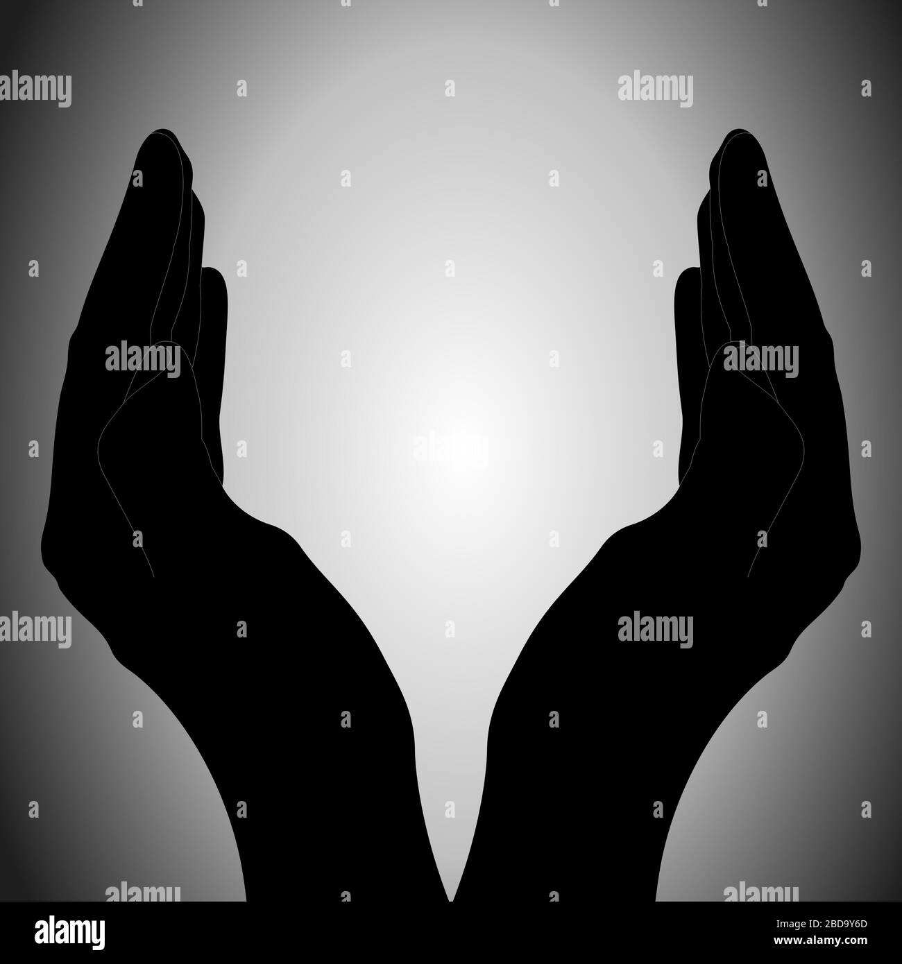 Care concet - human hands, gray background Stock Photo - Alamy