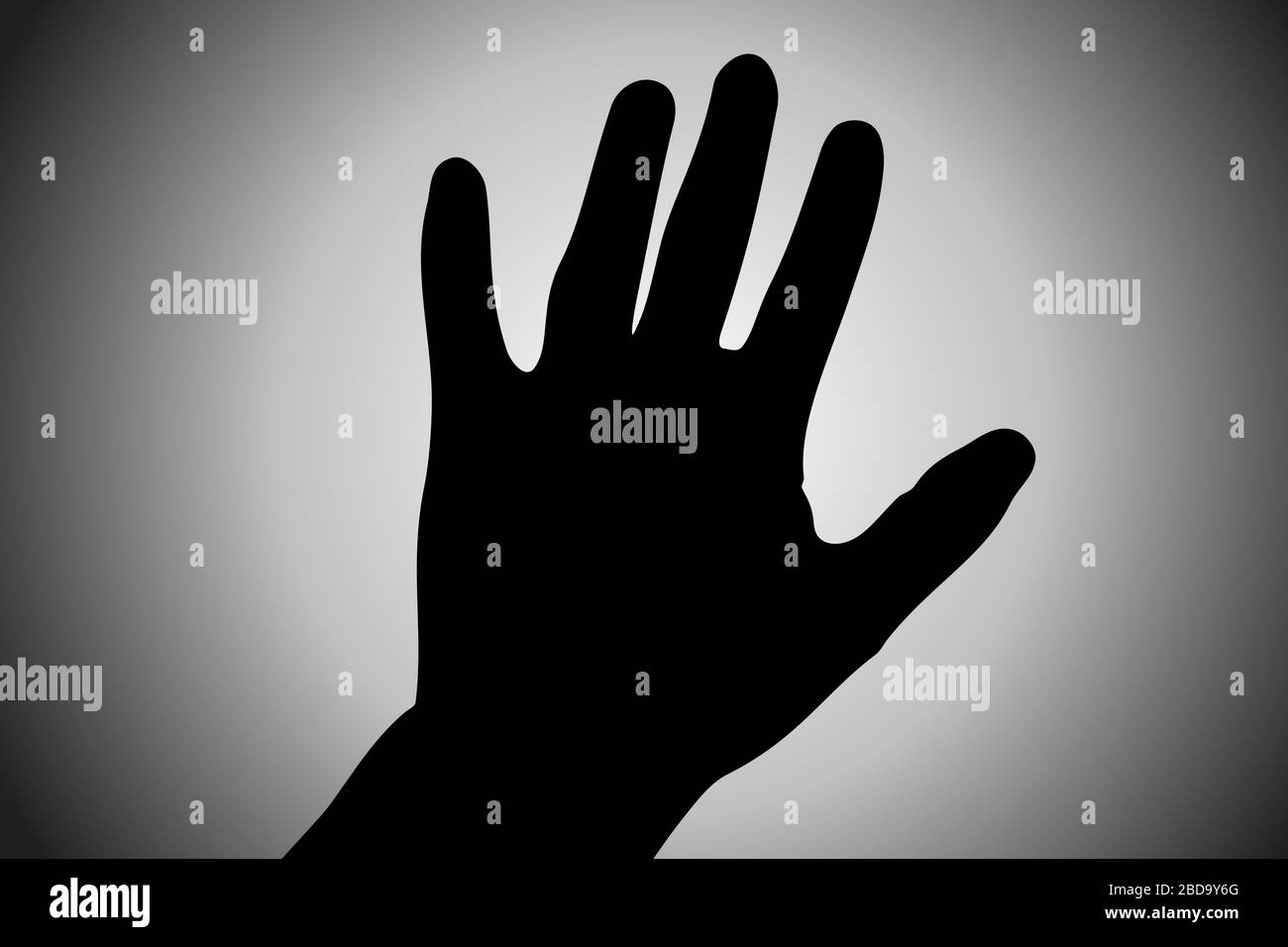 Five fingers - human hand, gray background Stock Photo - Alamy