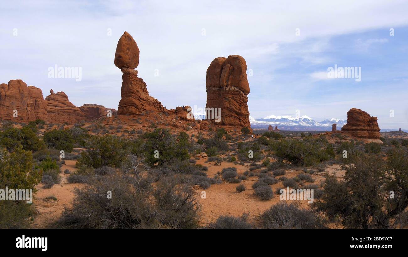 Balancing rock at Arches National Park in Utah Stock Photo - Alamy
