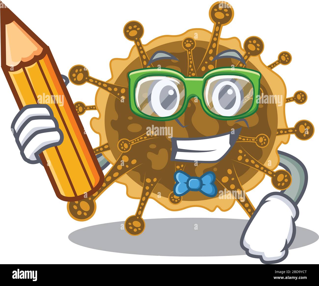 A brainy student negarnaviricota cartoon character with pencil and ...