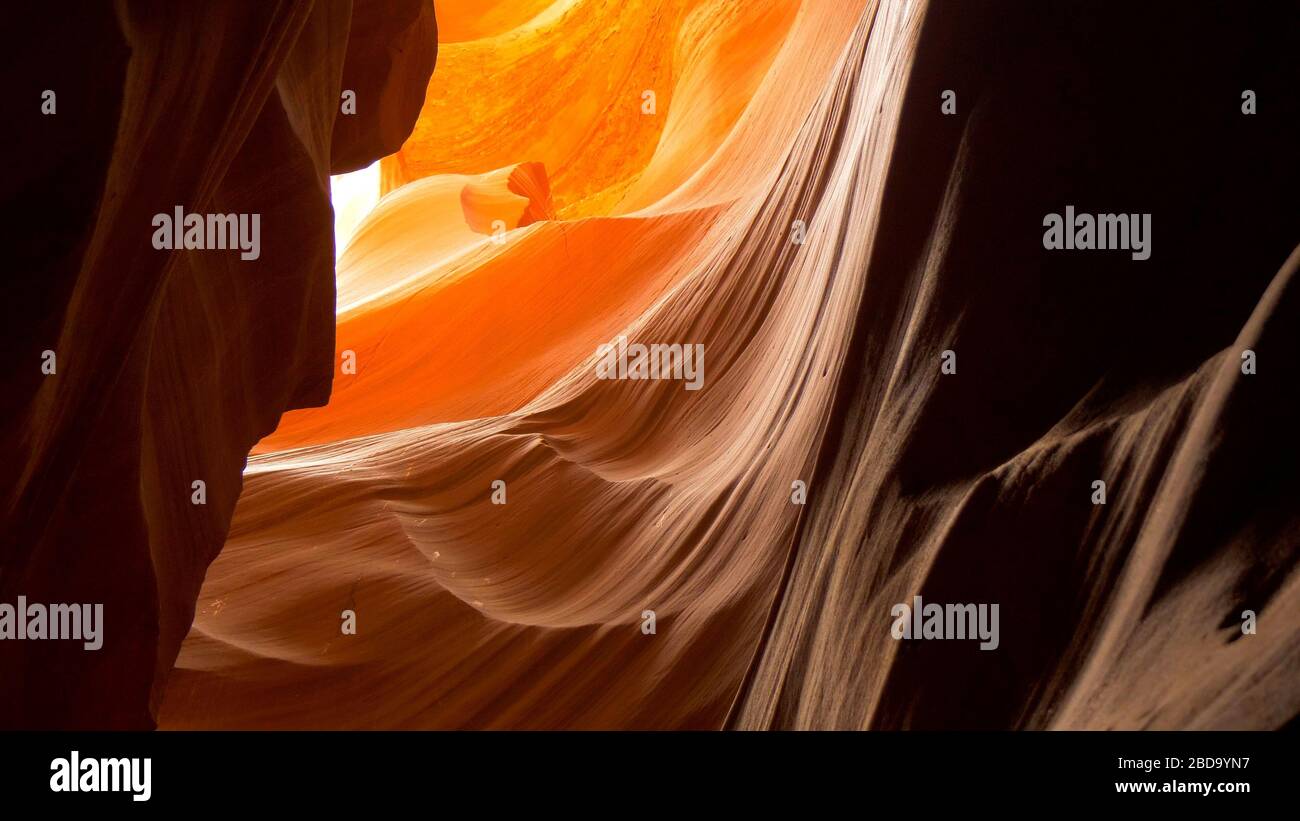 Amazing sandstone structures in the Upper Antelope Canyon Stock Photo ...