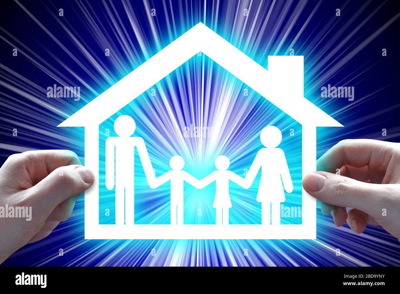 House and family protection, insurance concept Stock Photo - Alamy