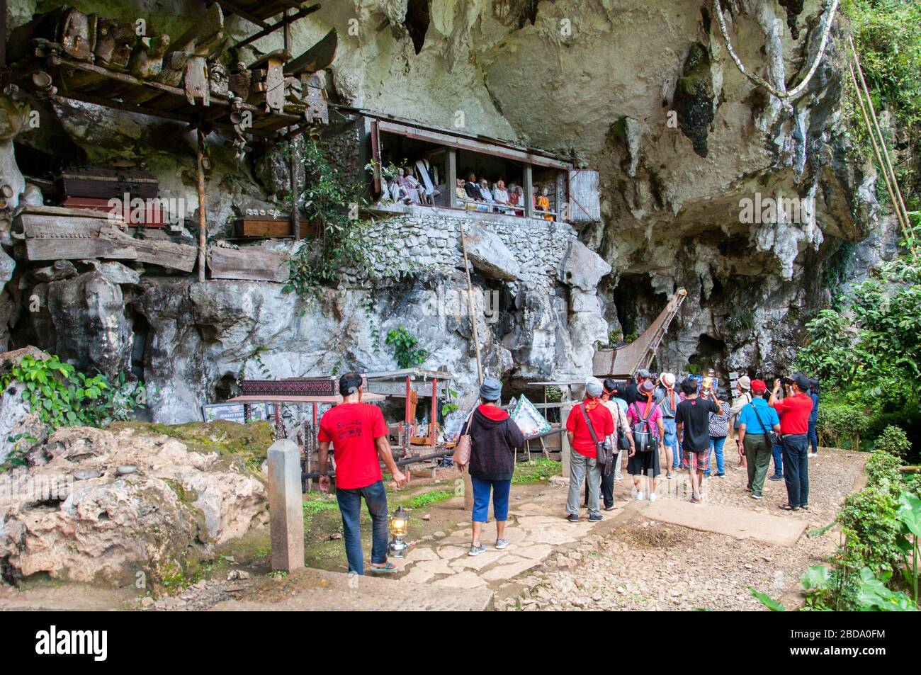 The traditional tomb stones of Londa in North Toraja, Indonesia. Tana ...