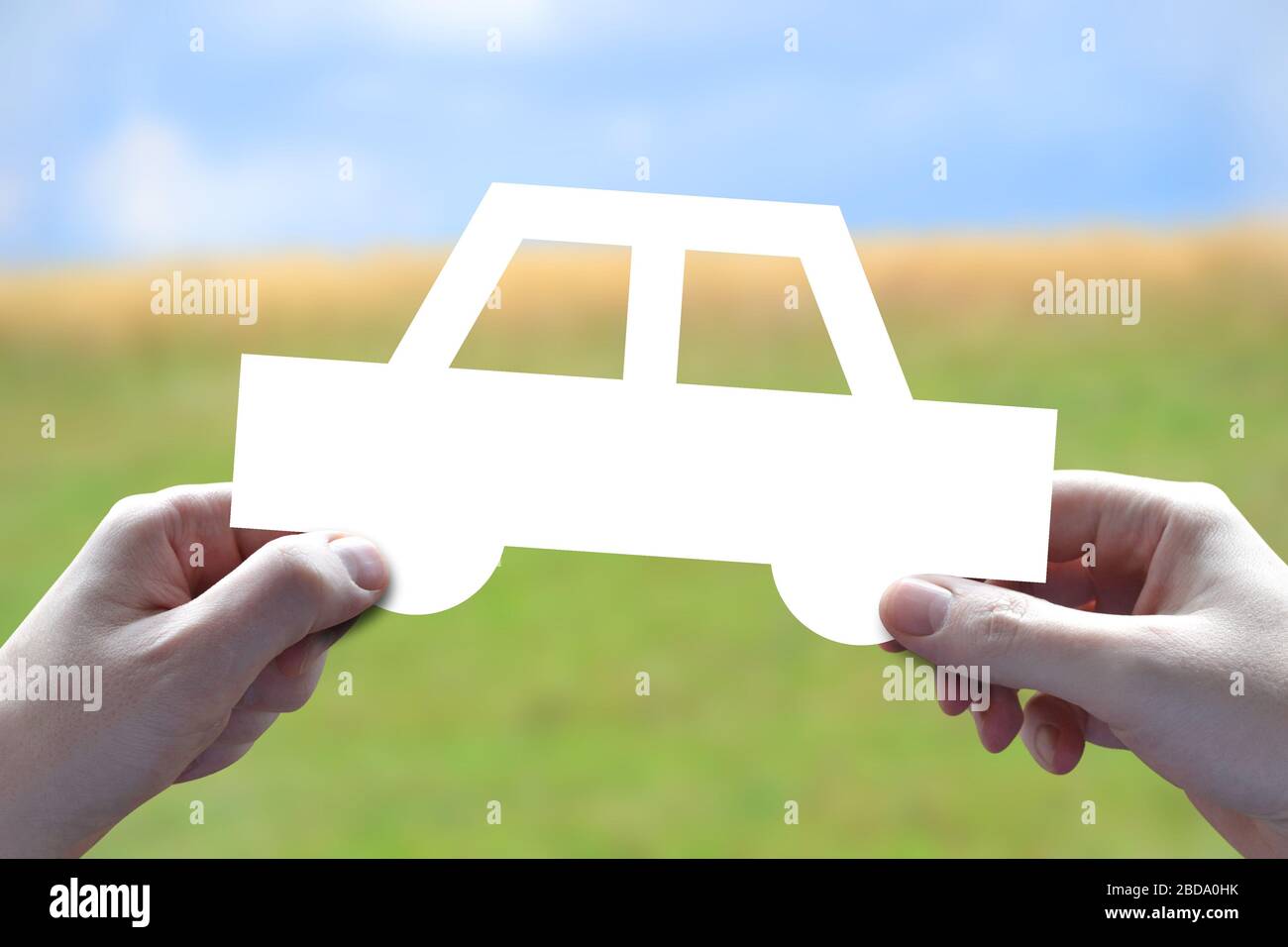 Car insurance concept, hands, papercut Stock Photo - Alamy