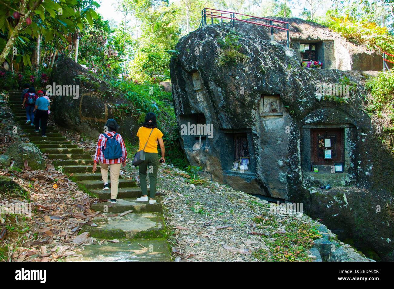 The traditional Toraja tomb stone locate at Bori Kalimbuang site in ...