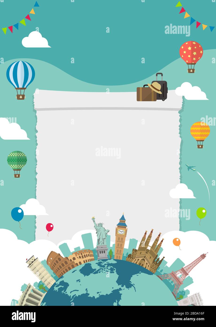 Travel, vacation, sightseeing vector illustration (for poster,flyer etc ...