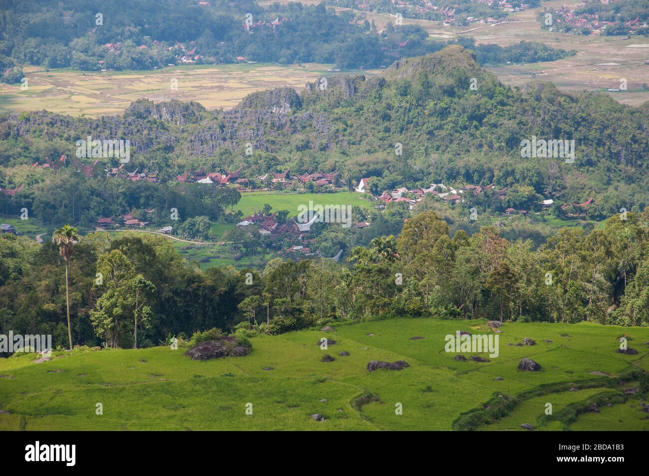 Village landscape of Tana Toraja in Indonesia. Tana Toraja located in ...