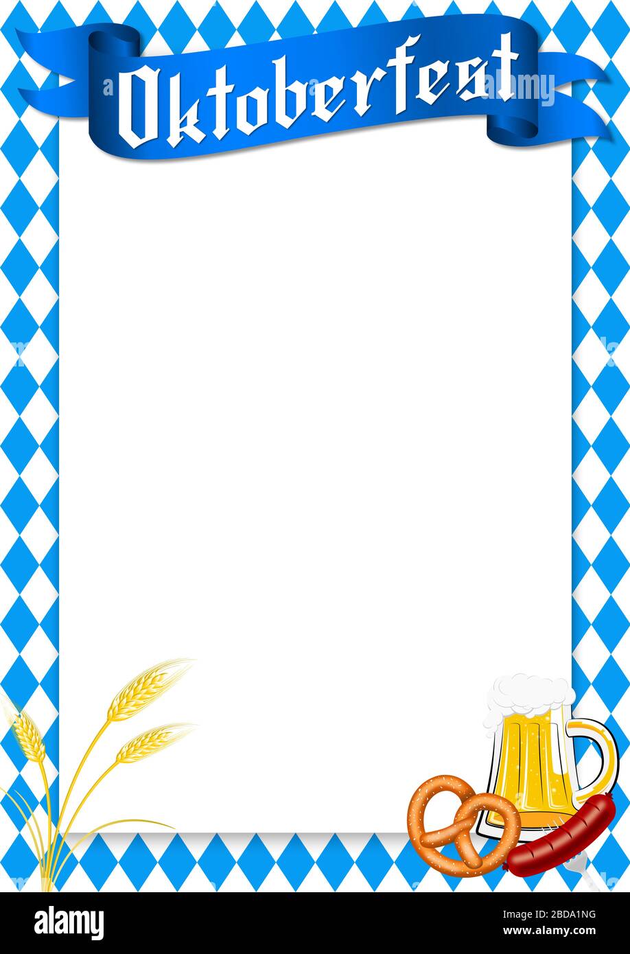 Oktoberfest beer ribbon frame hi-res stock photography and images - Alamy