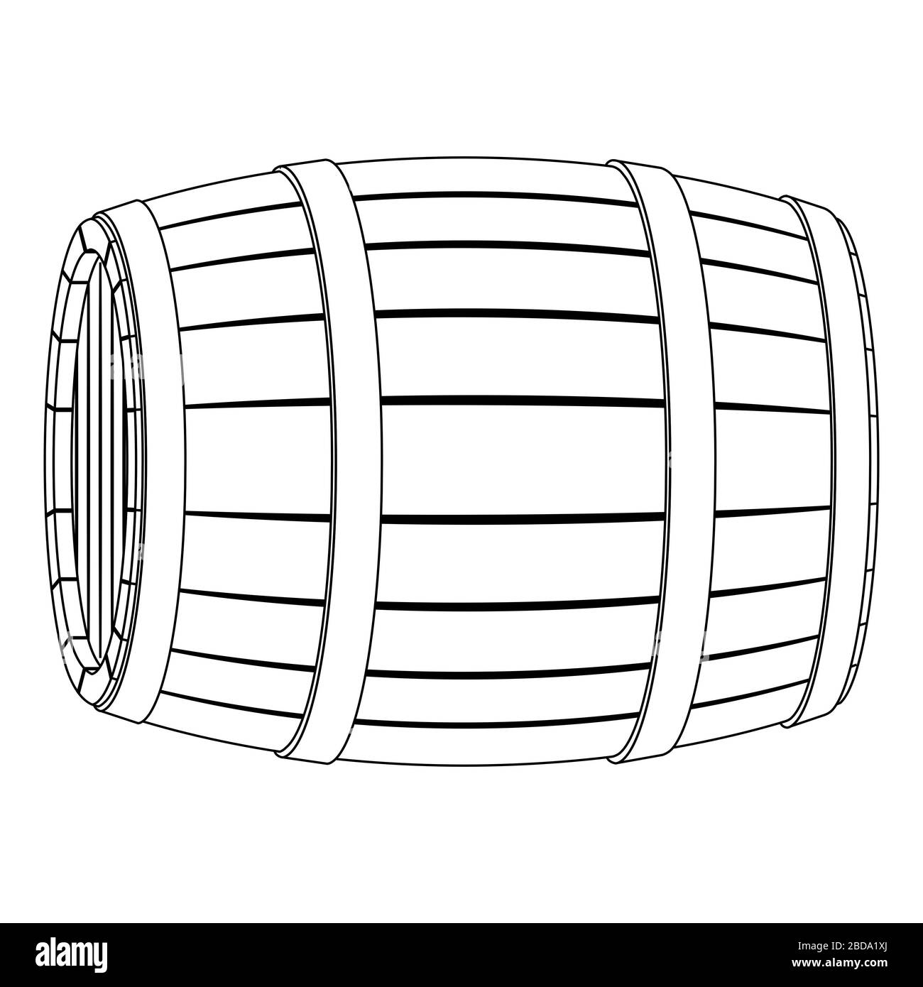 Barrel illustration - outline Stock Photo - Alamy
