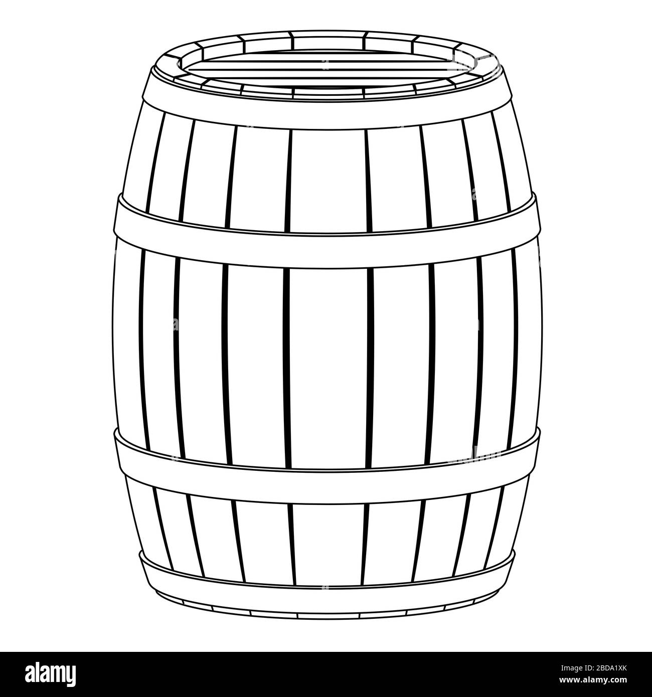 Barrel illustration - outline Stock Photo - Alamy