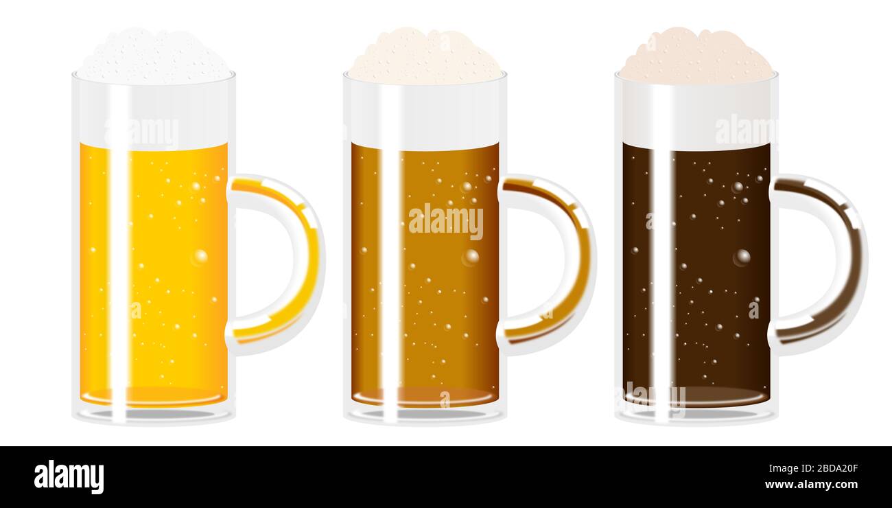 Beer - three mugs Stock Photo - Alamy