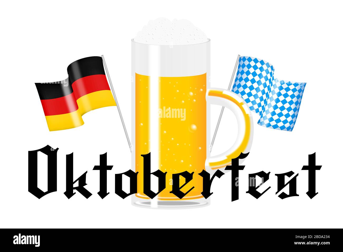Oktoberfest - flags of Bayern and Germany, beer Stock Photo - Alamy