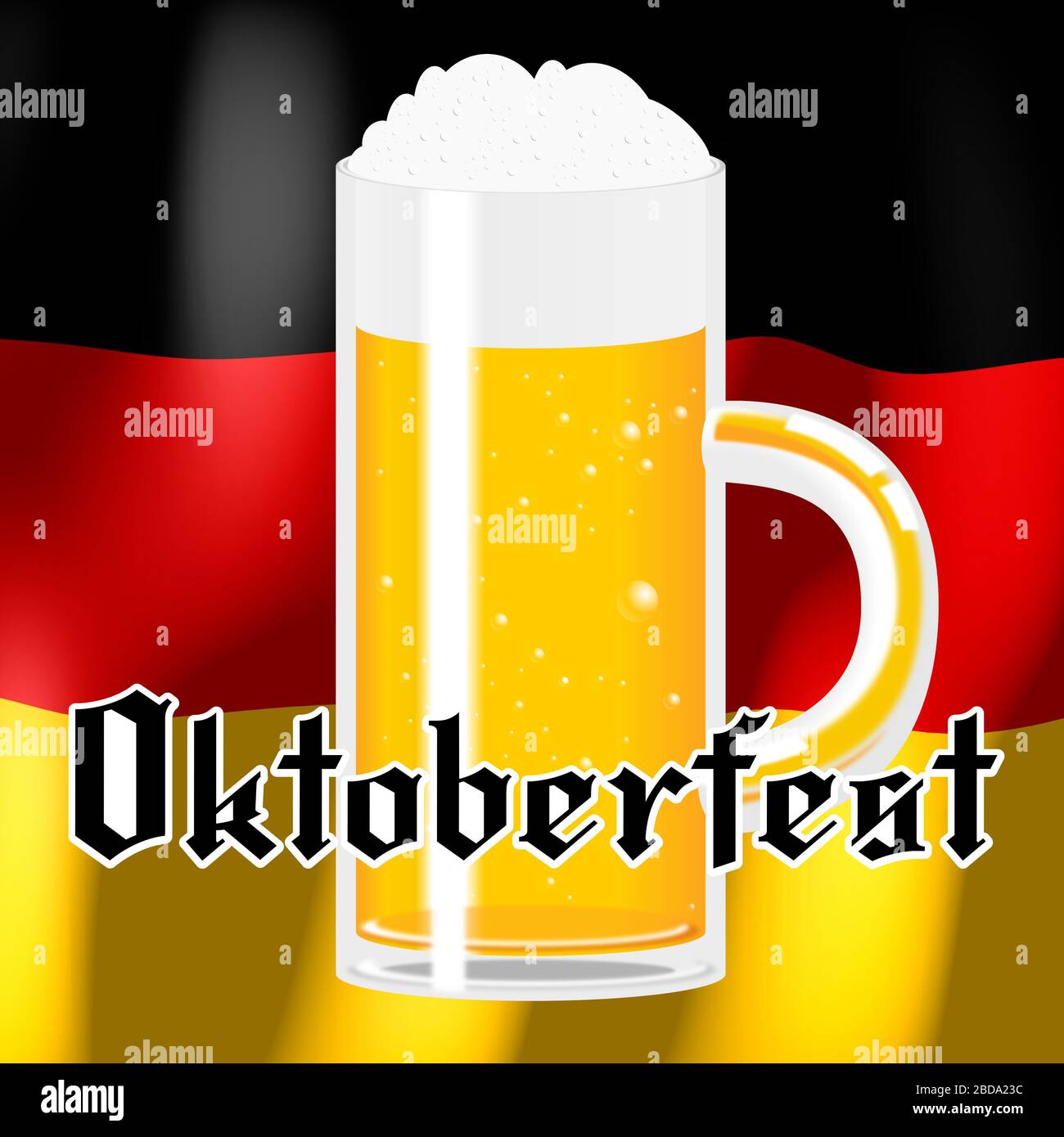 Oktoberfest illustration - beer, flag of Germany Stock Photo - Alamy
