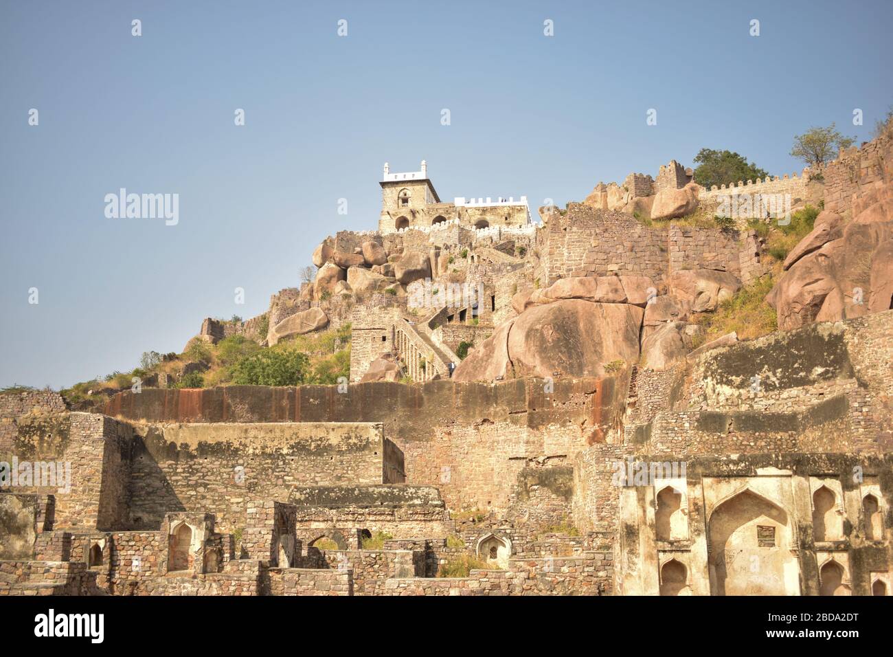 Ancient Old Historical Golconda Fort in India Background stock ...