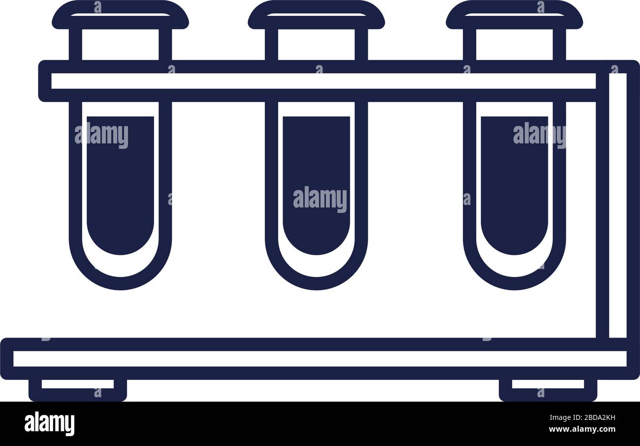 Tubes line style icon design, Chemistry substance science laboratory ...