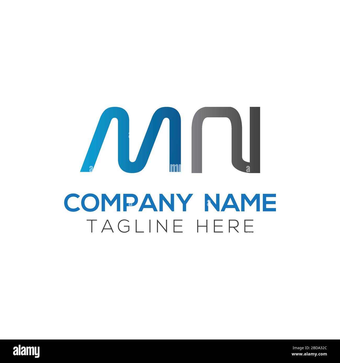 Initial MN letter Logo Design vector Template. Abstract Letter MN logo ...