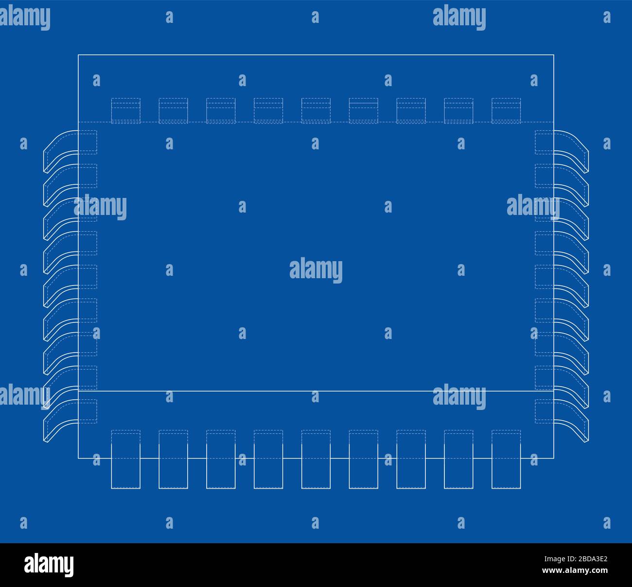 3D microchip. Vector rendering of 3d Stock Vector Image & Art - Alamy
